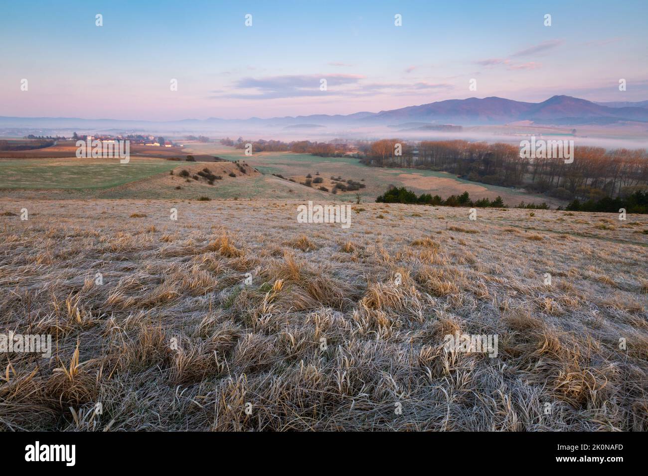 Rural landscape at Blazovce village and Ziar mountains, Slovakia Stock ...