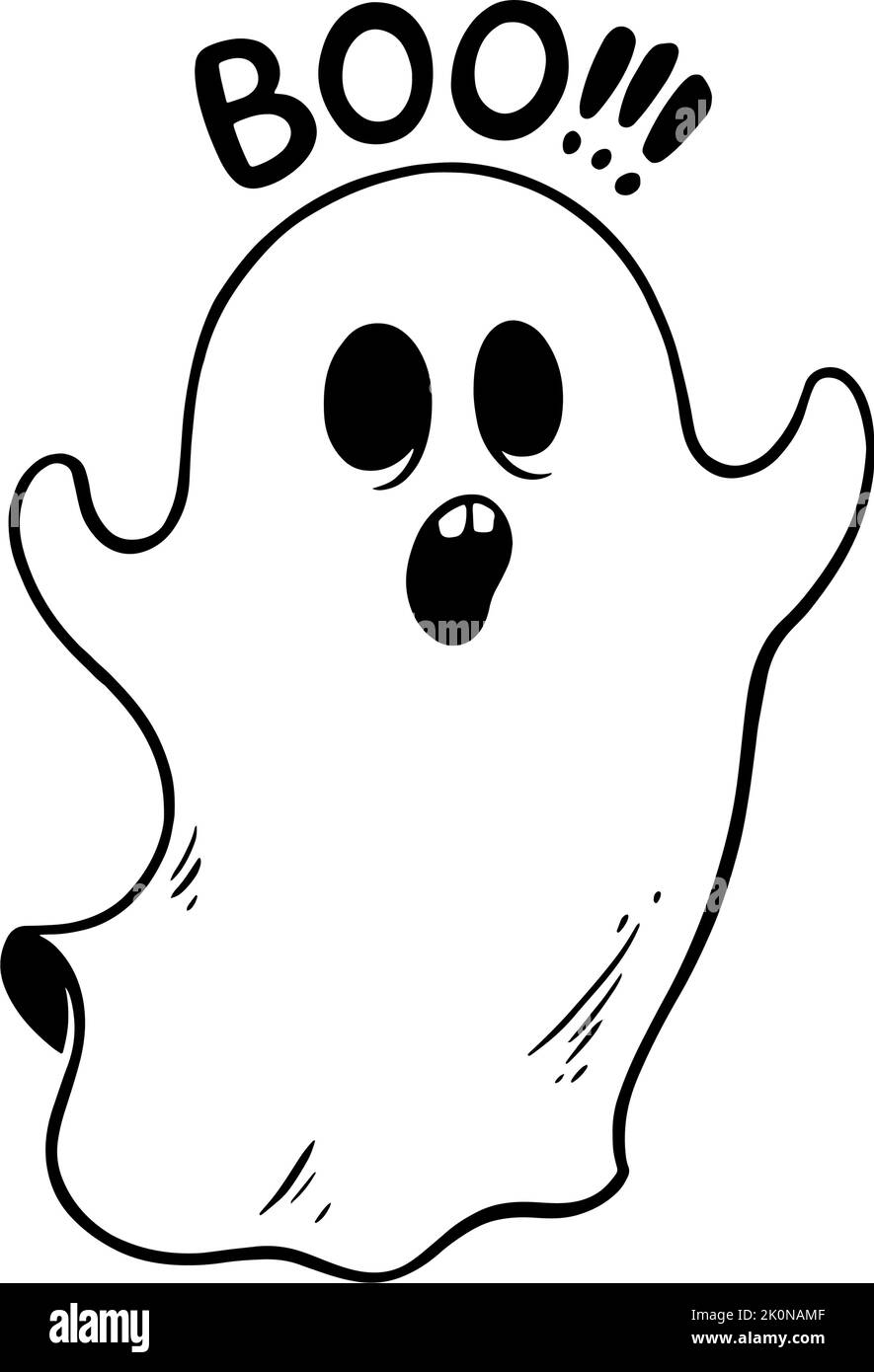 Cute cartoon Halloween Boo Ghost. Vector illustration Stock Vector ...