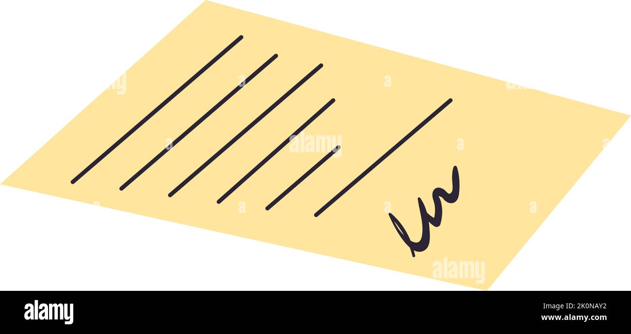 flat signed document Stock Vector Image & Art - Alamy