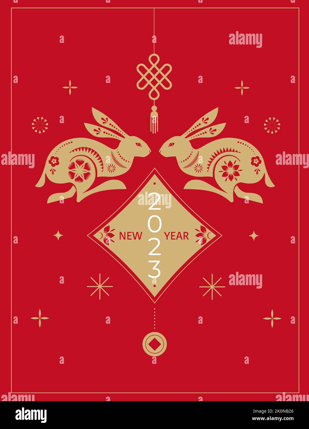 Chinese new year 2023 year of the rabbit - Chinese zodiac symbol, Lunar ...