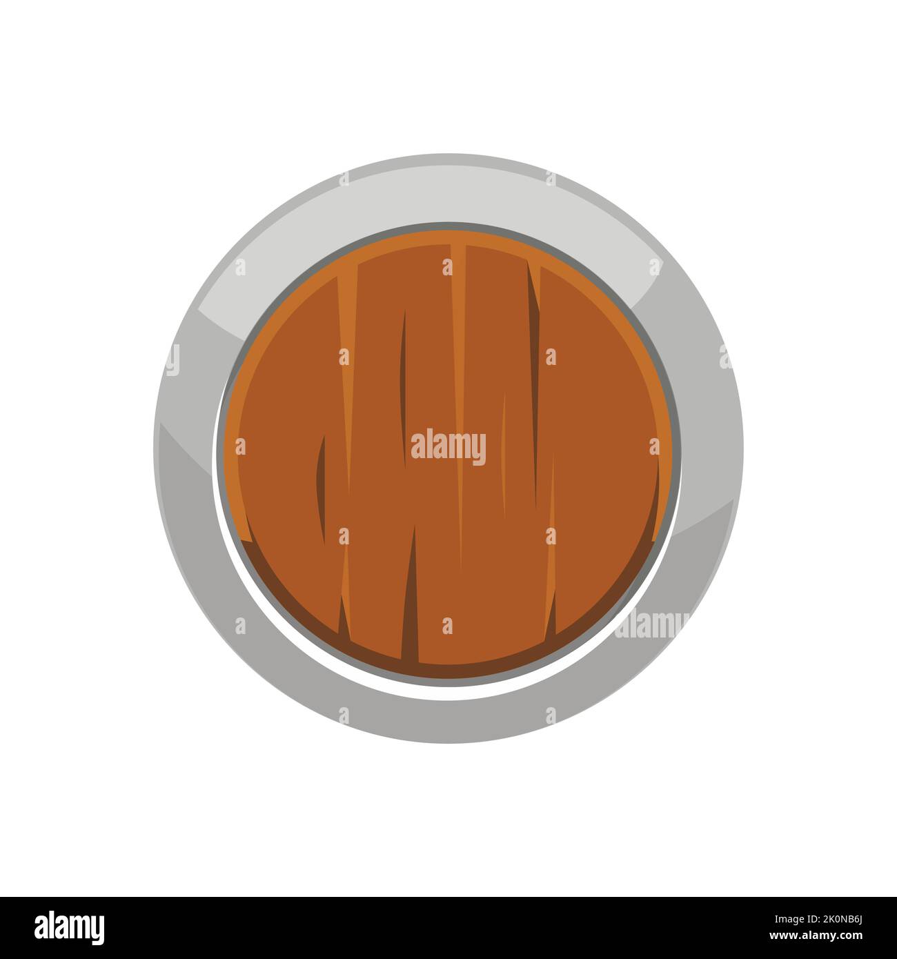 Round Warrior Shield in Cartoon Style for RPG isolated on white ...