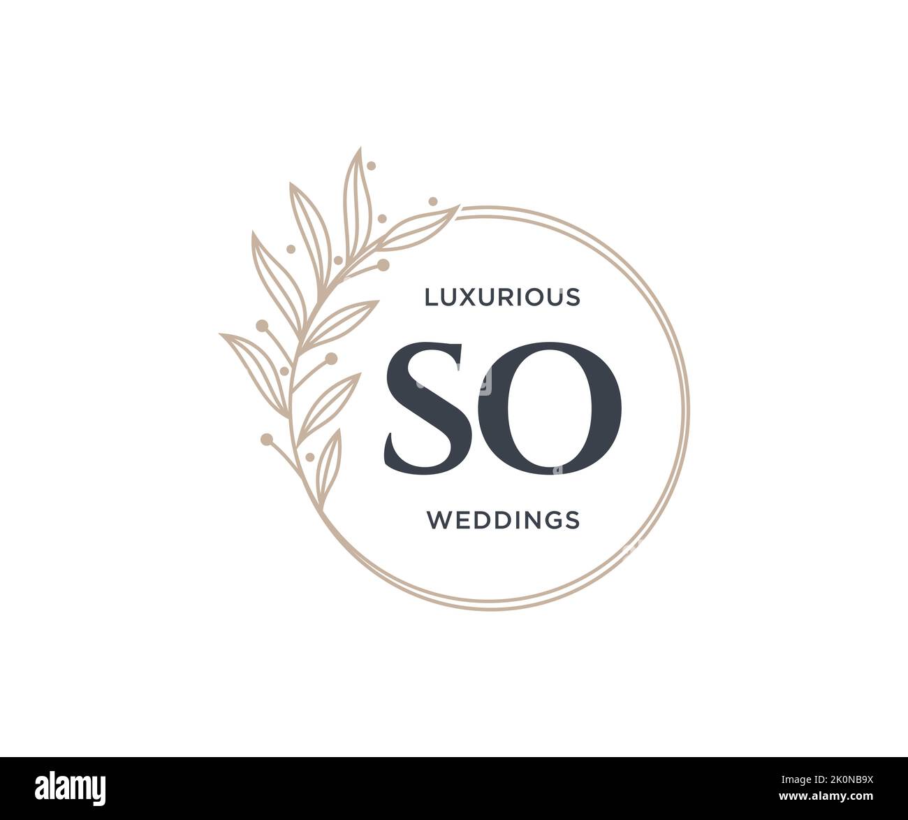 SO Initials letter Wedding monogram logos template, hand drawn modern ...