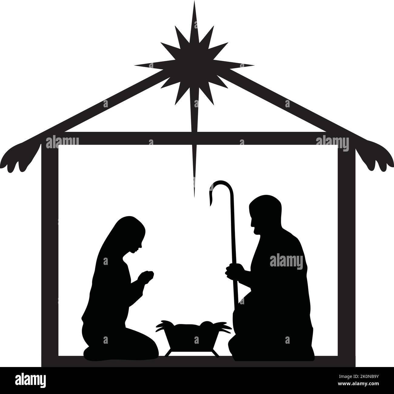 vector illustration of Nativity Scene, Christmas background Stock ...
