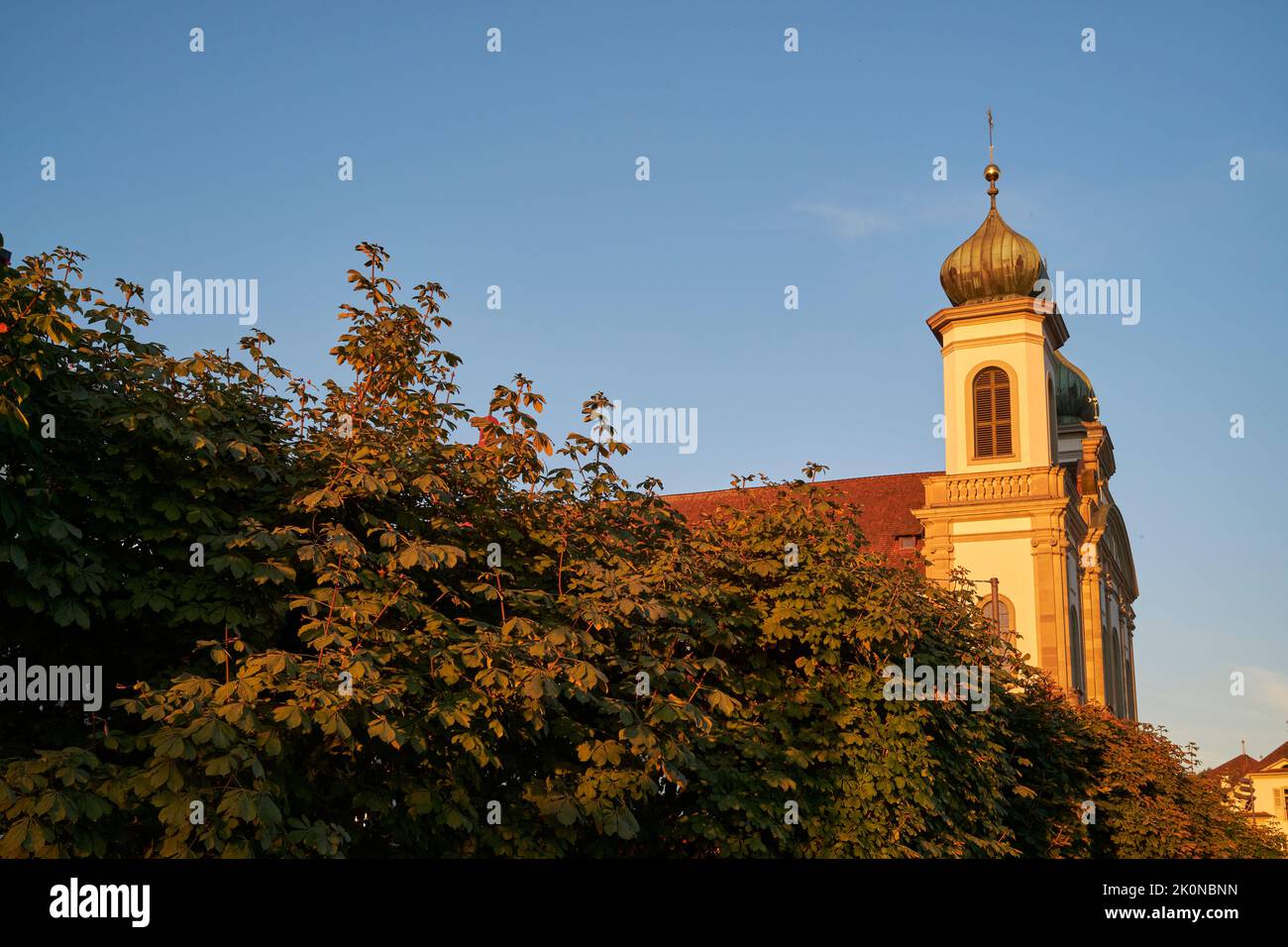 Details of exterior of old Catholic church at sundown Stock Photo - Alamy
