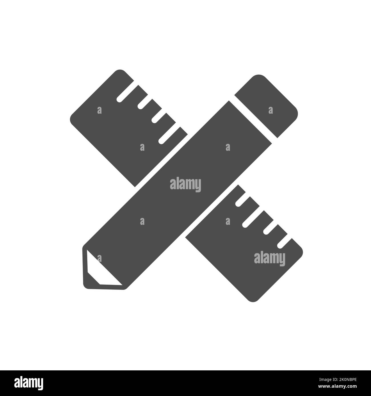 pencil and ruler vector icon isolated on white Stock Vector Image & Art ...