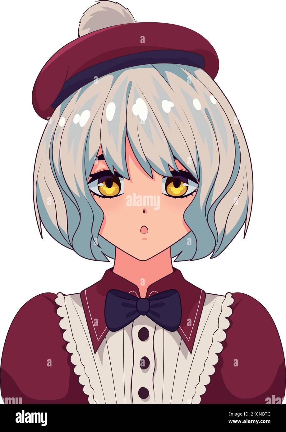 anime girl with cap Stock Vector Image & Art - Alamy