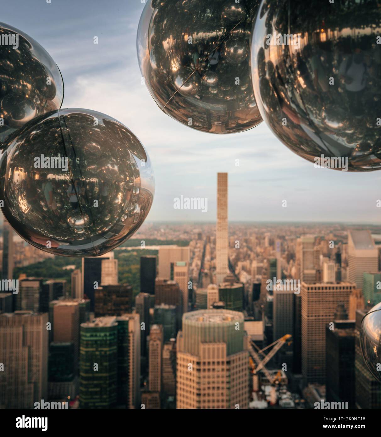 city skyline skyscraper balls aerial New York Stock Photo - Alamy