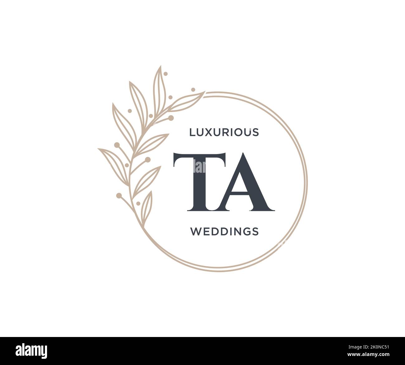 TA Initials letter Wedding monogram logos template, hand drawn modern ...