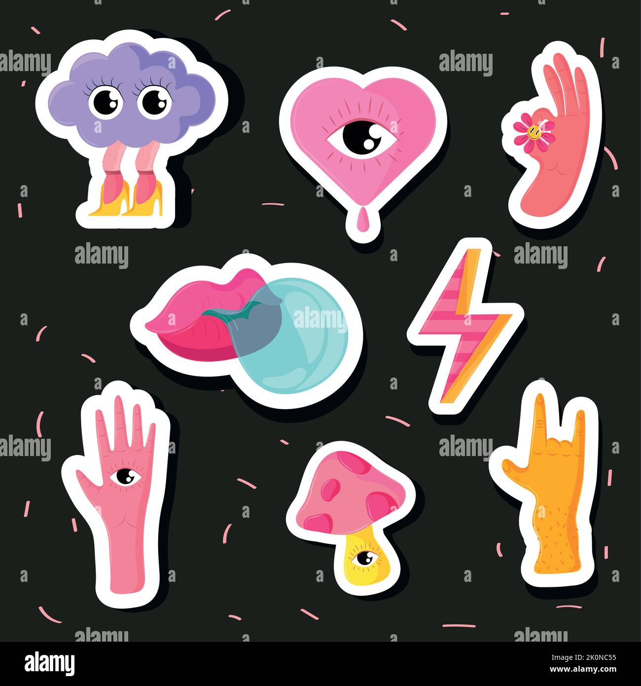 90s modern style stickers Stock Vector Image & Art - Alamy