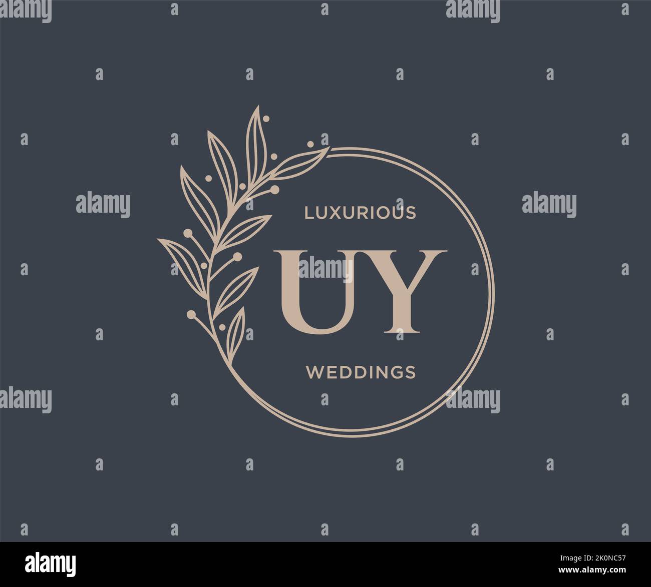 UY Initials letter Wedding monogram logos template, hand drawn modern ...