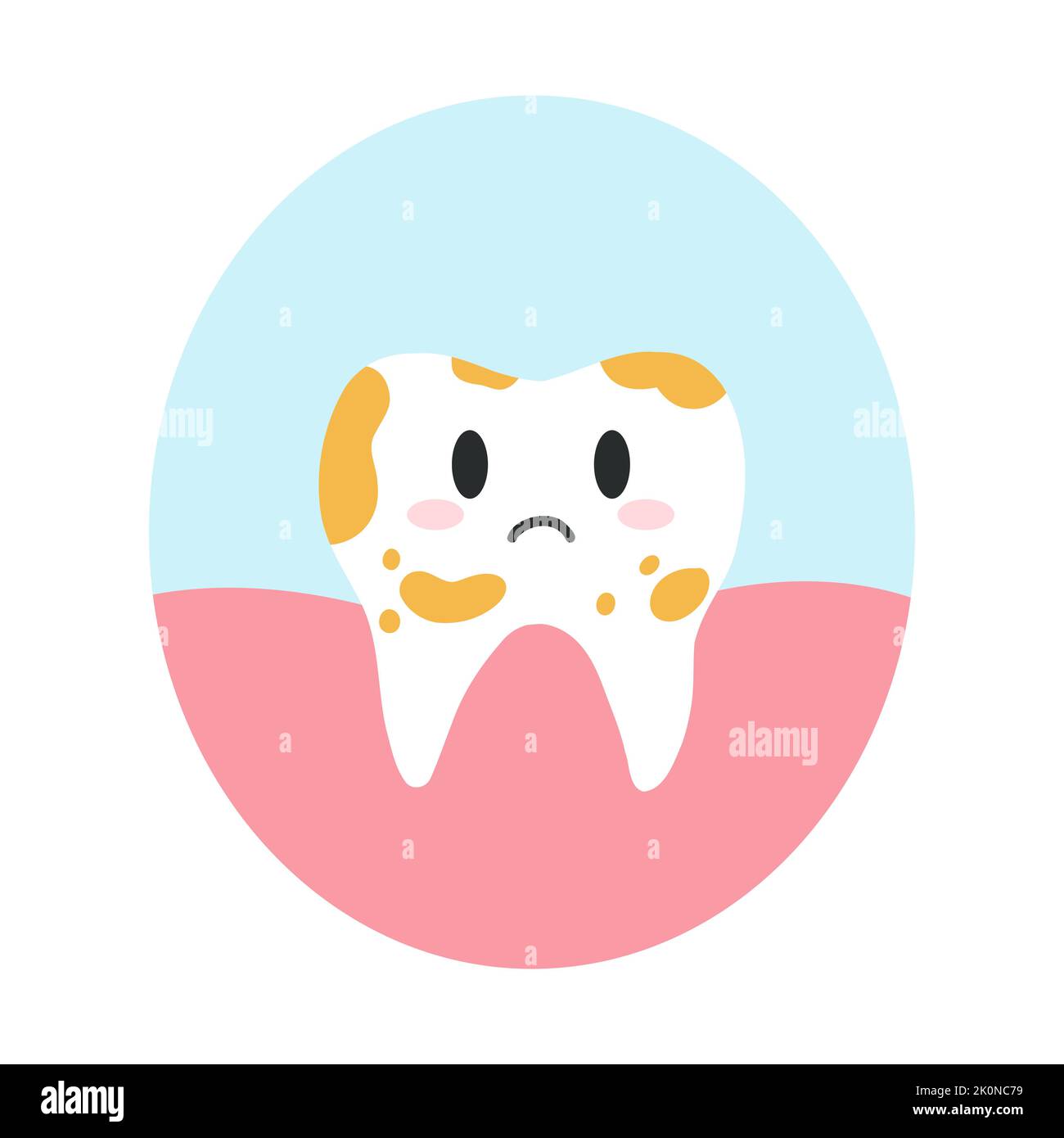 Dirty tooth cartoon character in cartoon flat style. Vector ...