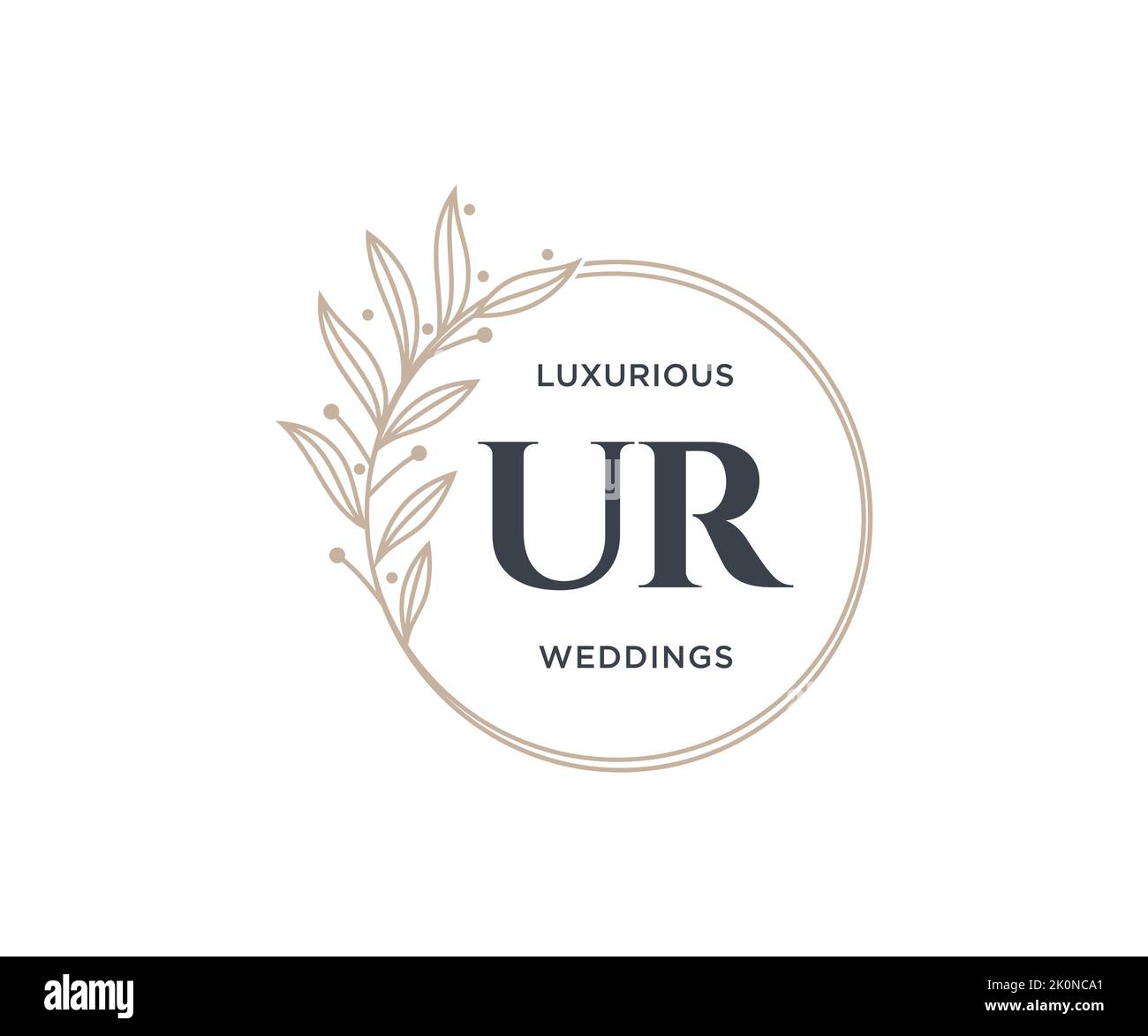 UR Initials letter Wedding monogram logos template, hand drawn modern ...