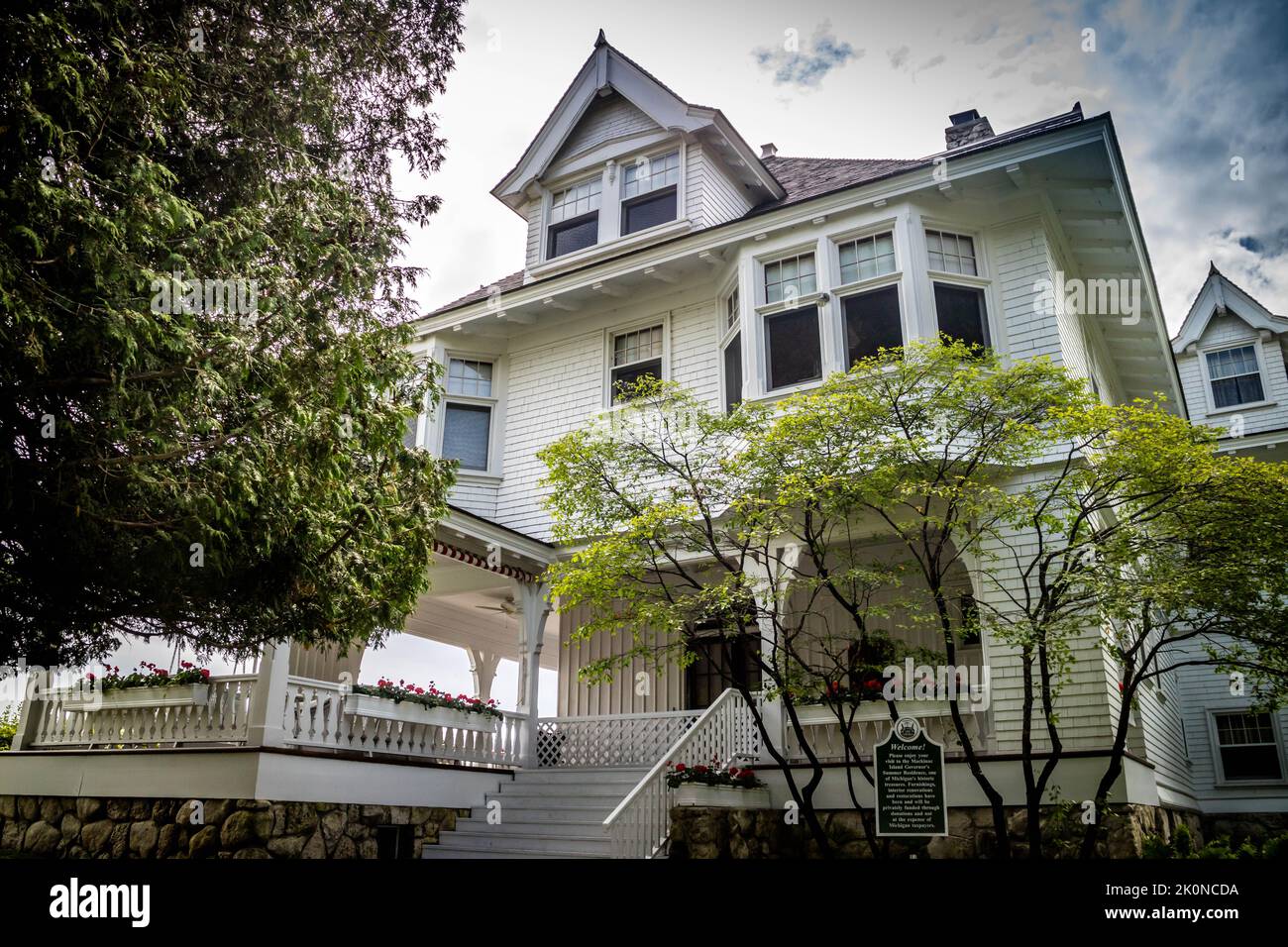 A historic and well maintained house in Mackinac Island, Michigan Stock ...