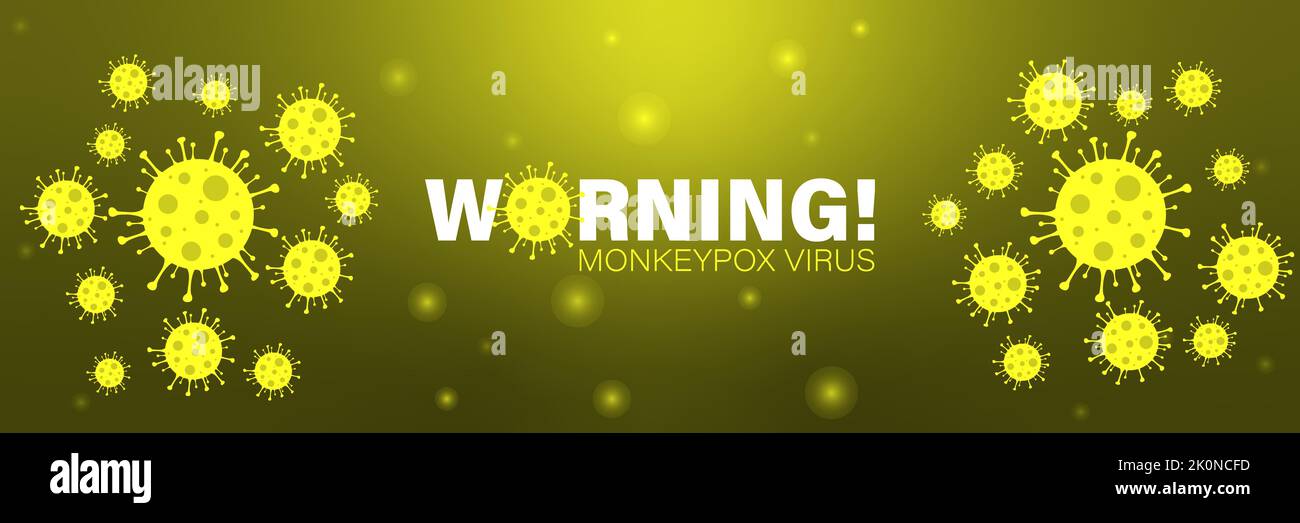 Monkeypox virus warning banner with yellow background Stock Vector ...