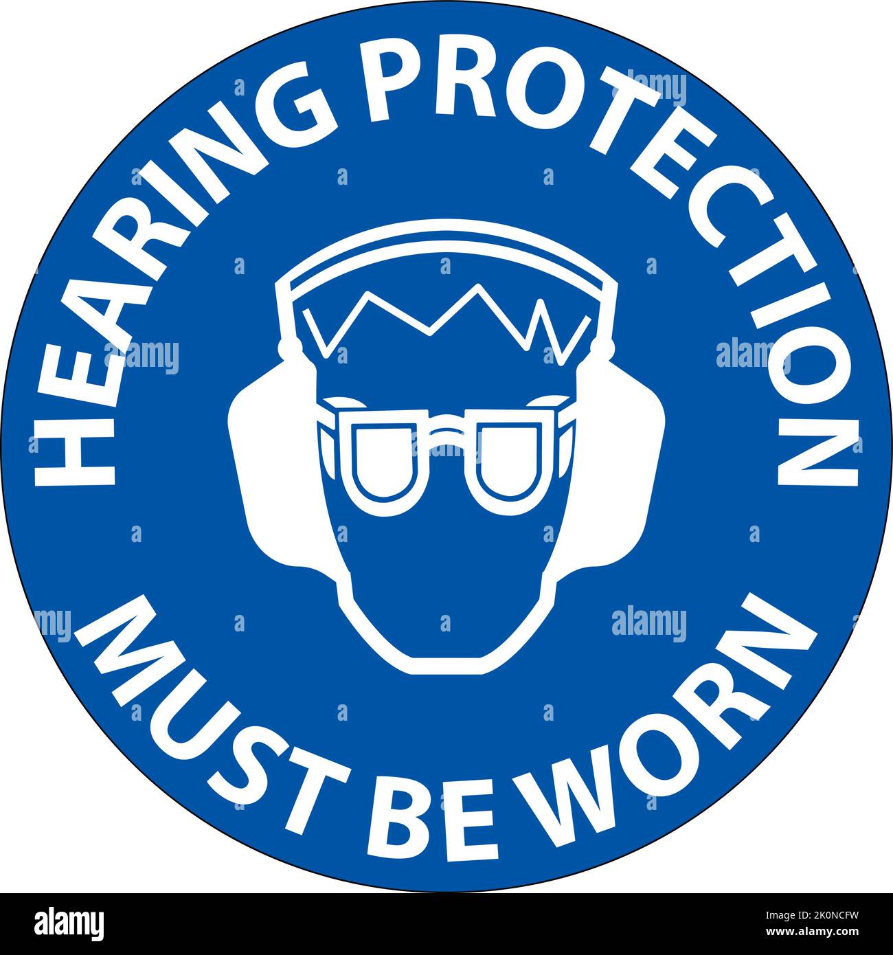 Notice Hearing Protection Must Be Worn Sign On White Background Stock ...