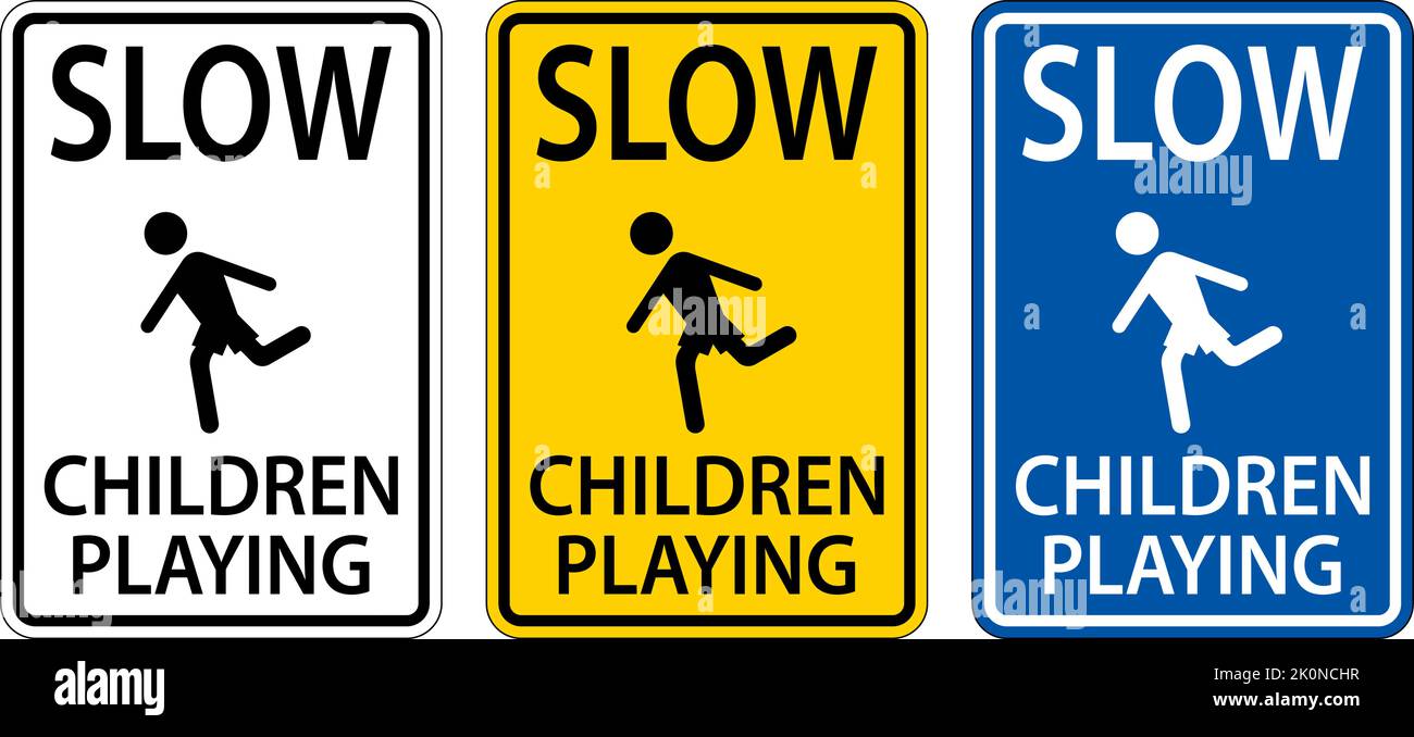 Slow Children Playing Sign On White Background Stock Vector Image & Art ... Slow Children Playing Sign On White Background Stock Vector Image & Art ...