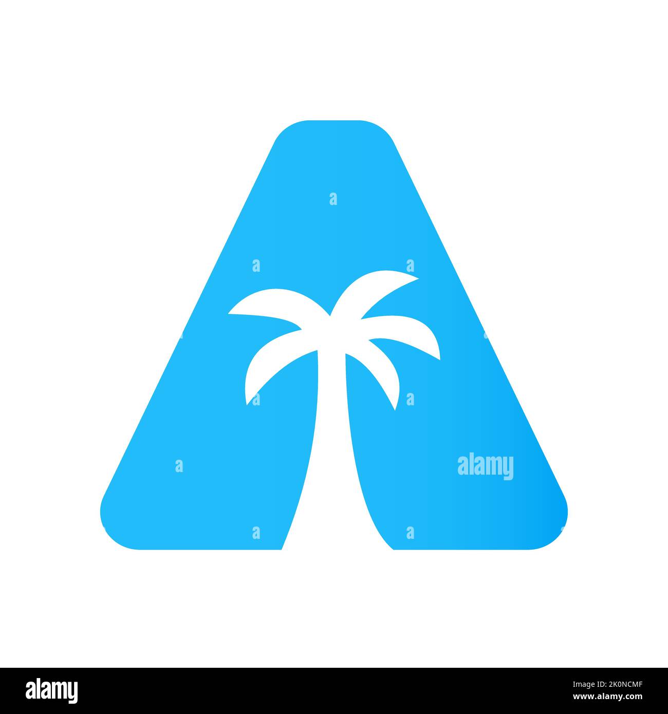 Letter A Palm Tree Logo Design Concept For Travel Beach Landscape Icon ...
