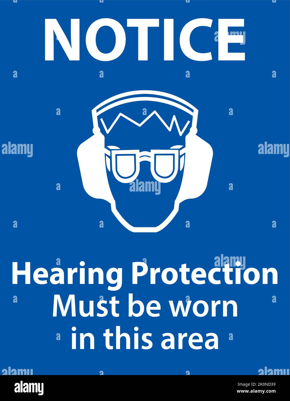 Notice Hearing Protection Must Be Worn Sign On White Background Stock ...