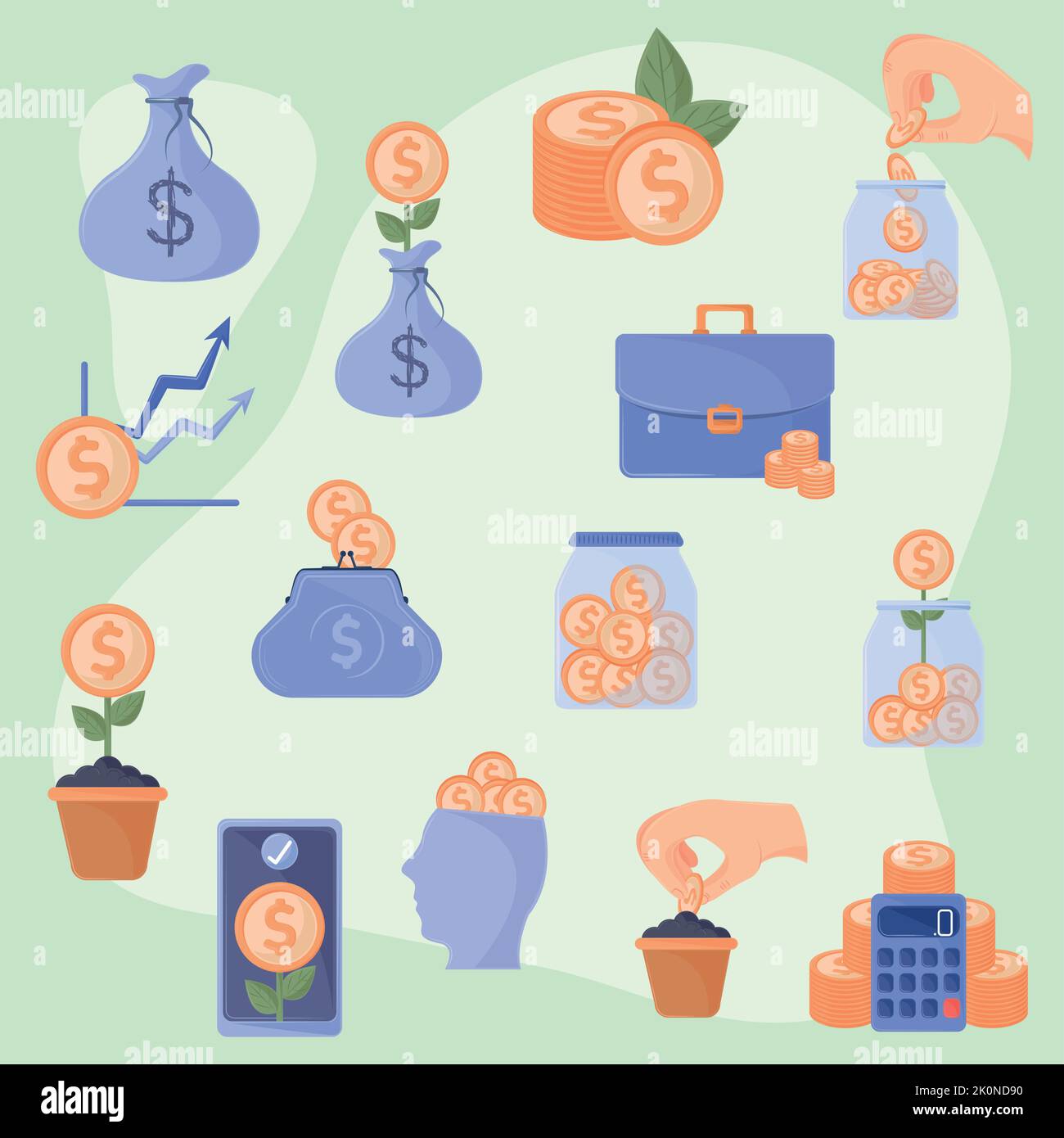 saving and investing money icons Stock Vector Image & Art - Alamy