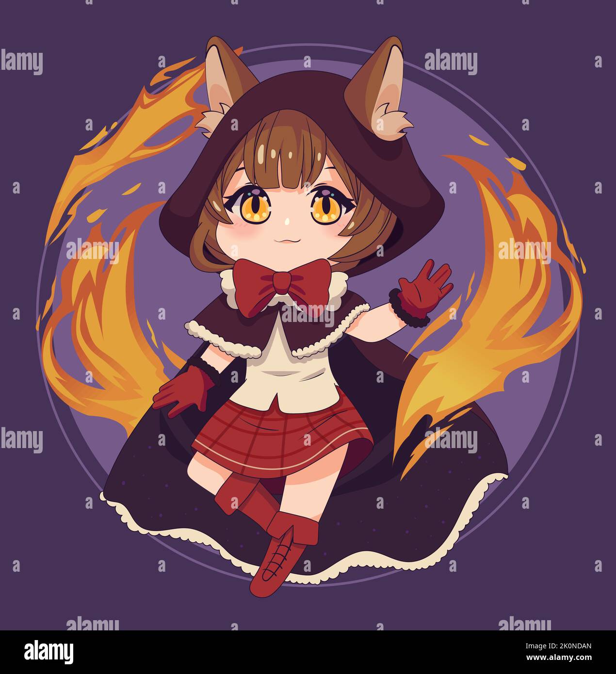 Anime Chibi Girl In Costume Stock Vector Image And Art Alamy