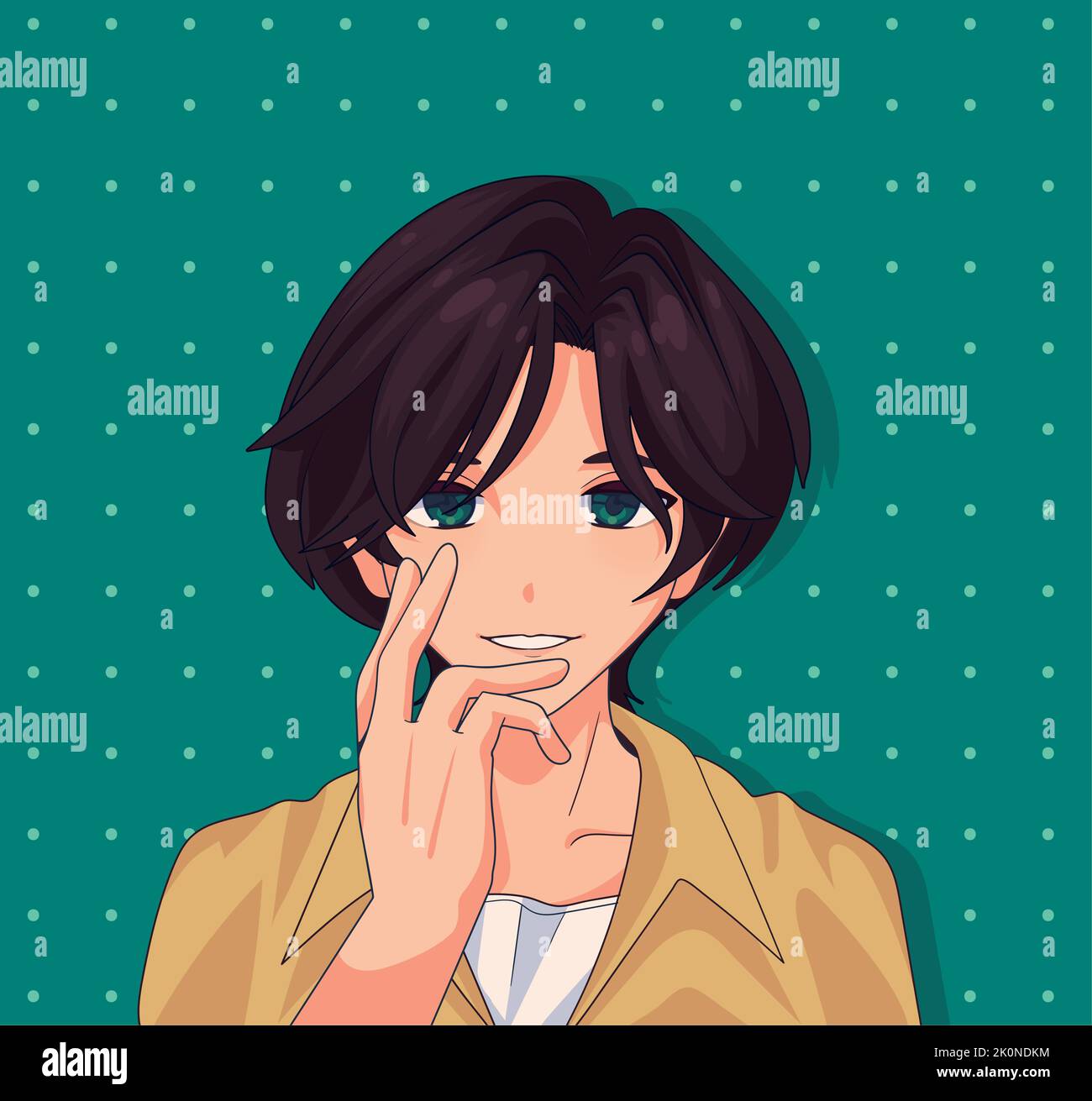 anime young man Stock Vector Image & Art - Alamy