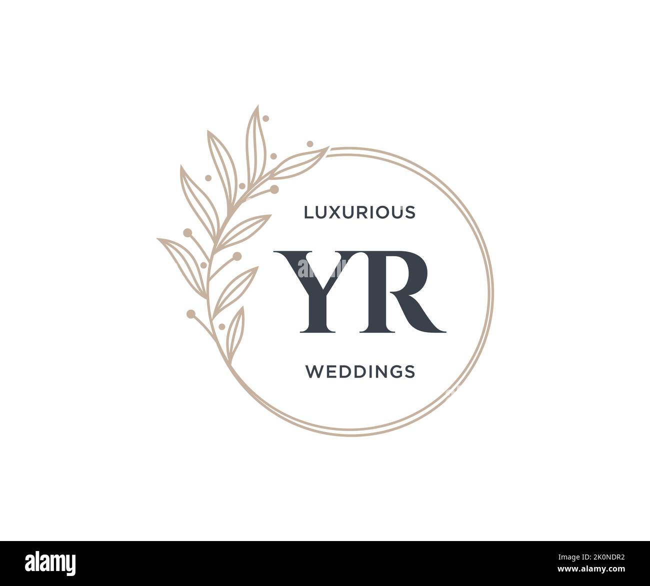YR Initials letter Wedding monogram logos template, hand drawn modern ...