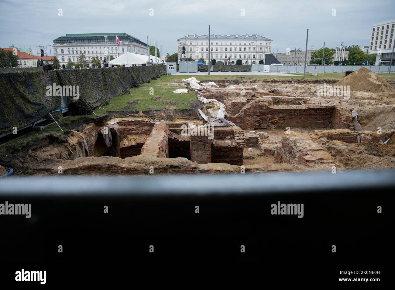 Remains of the Saxon Palace destroyed by the Nazis in 1944 are seen ...