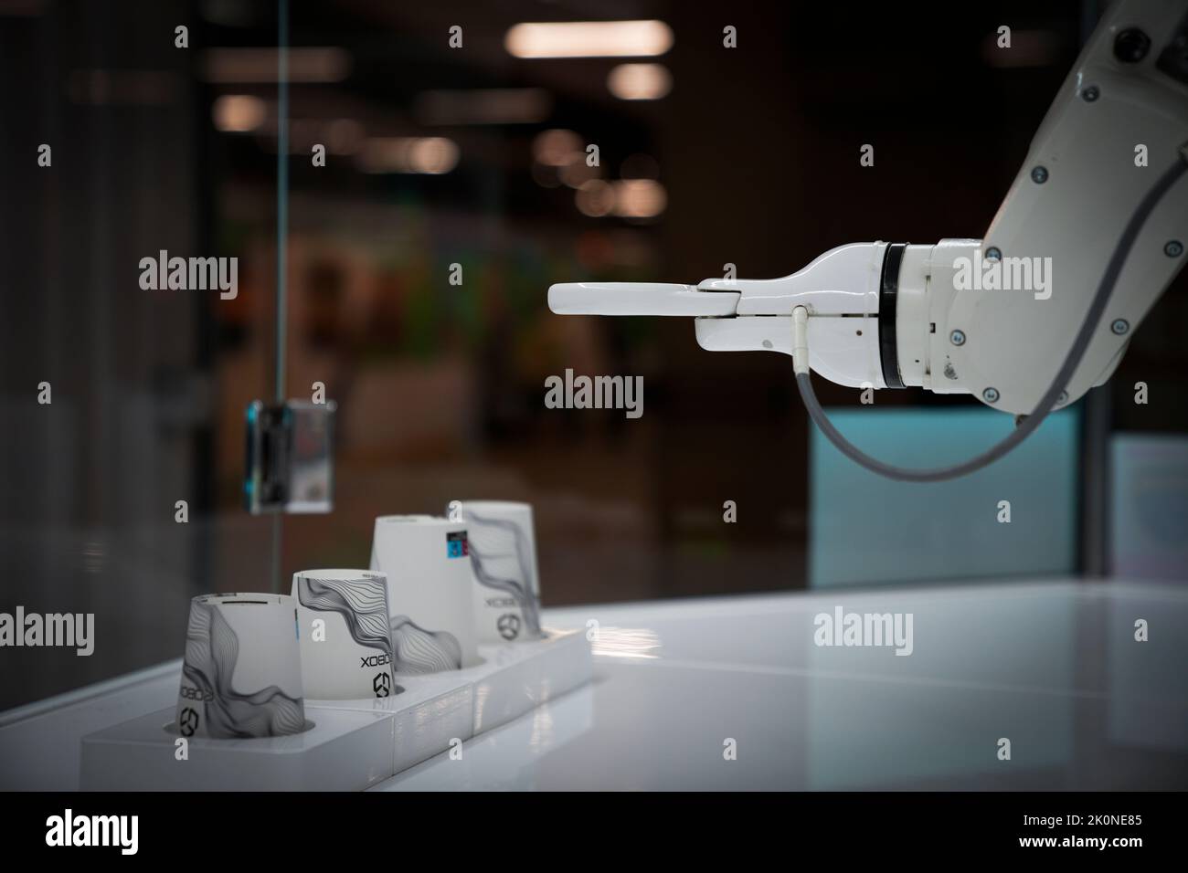 A Robox robotic automatic arm coffee making maching is seen at the ...