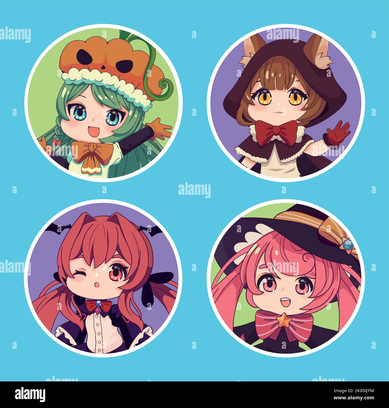 set cute anime chibi Stock Vector Image & Art - Alamy