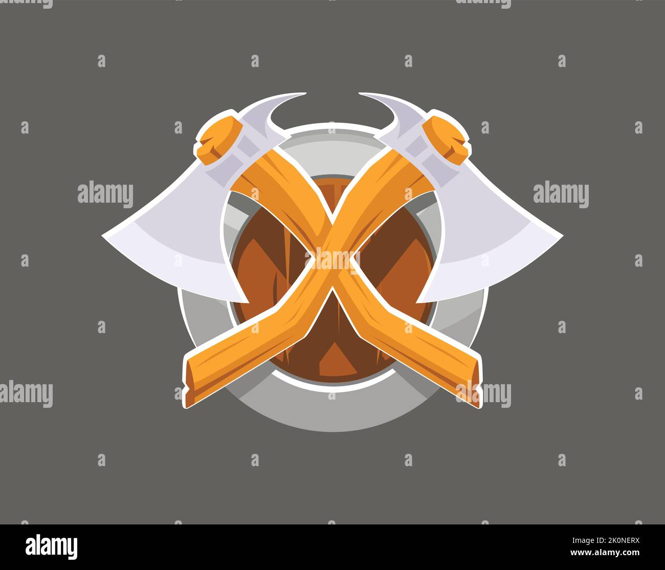 Shield with Warrior Axes, Coat of Arms - Vector Logo illustration in ...