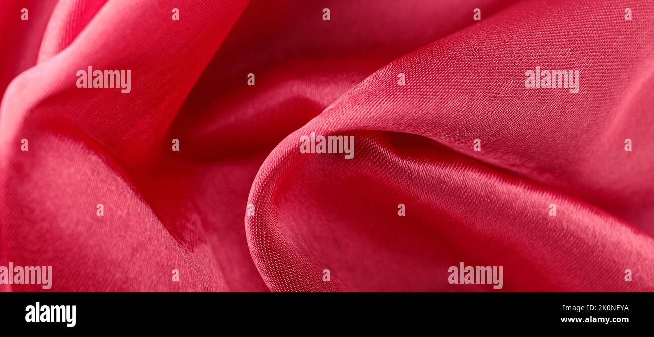 Texture of bright red fabric, closeup Stock Photo - Alamy