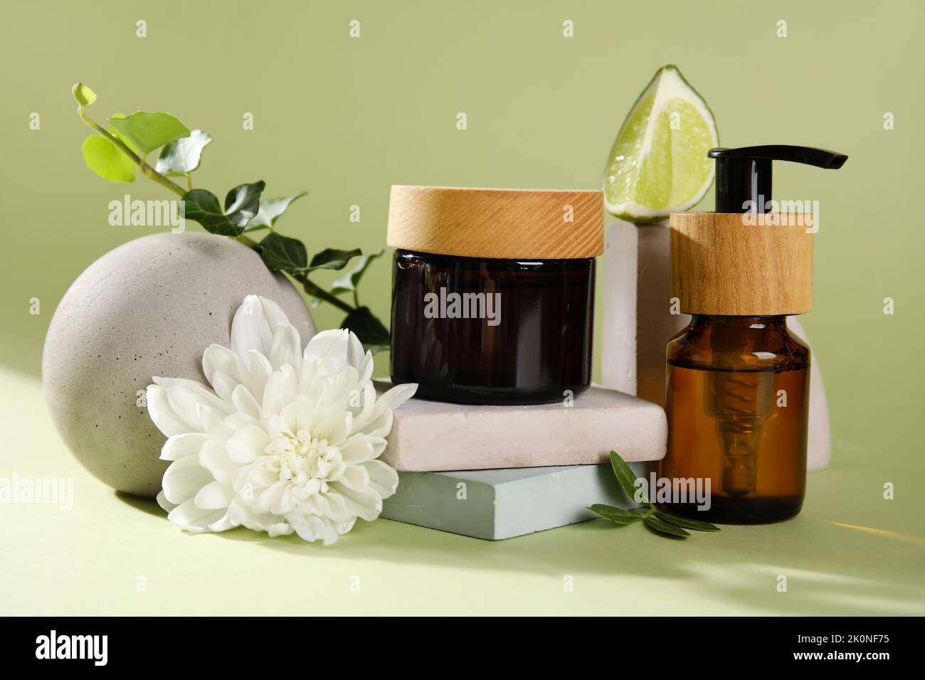 Composition with natural cosmetic products, chrysanthemum flower and ...