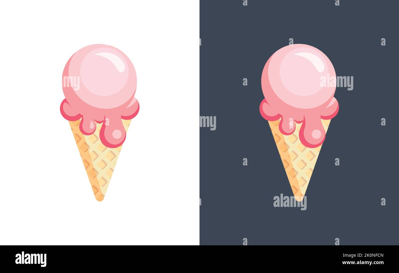 Icecream Vector icon in flat style isolated on White and Black ...
