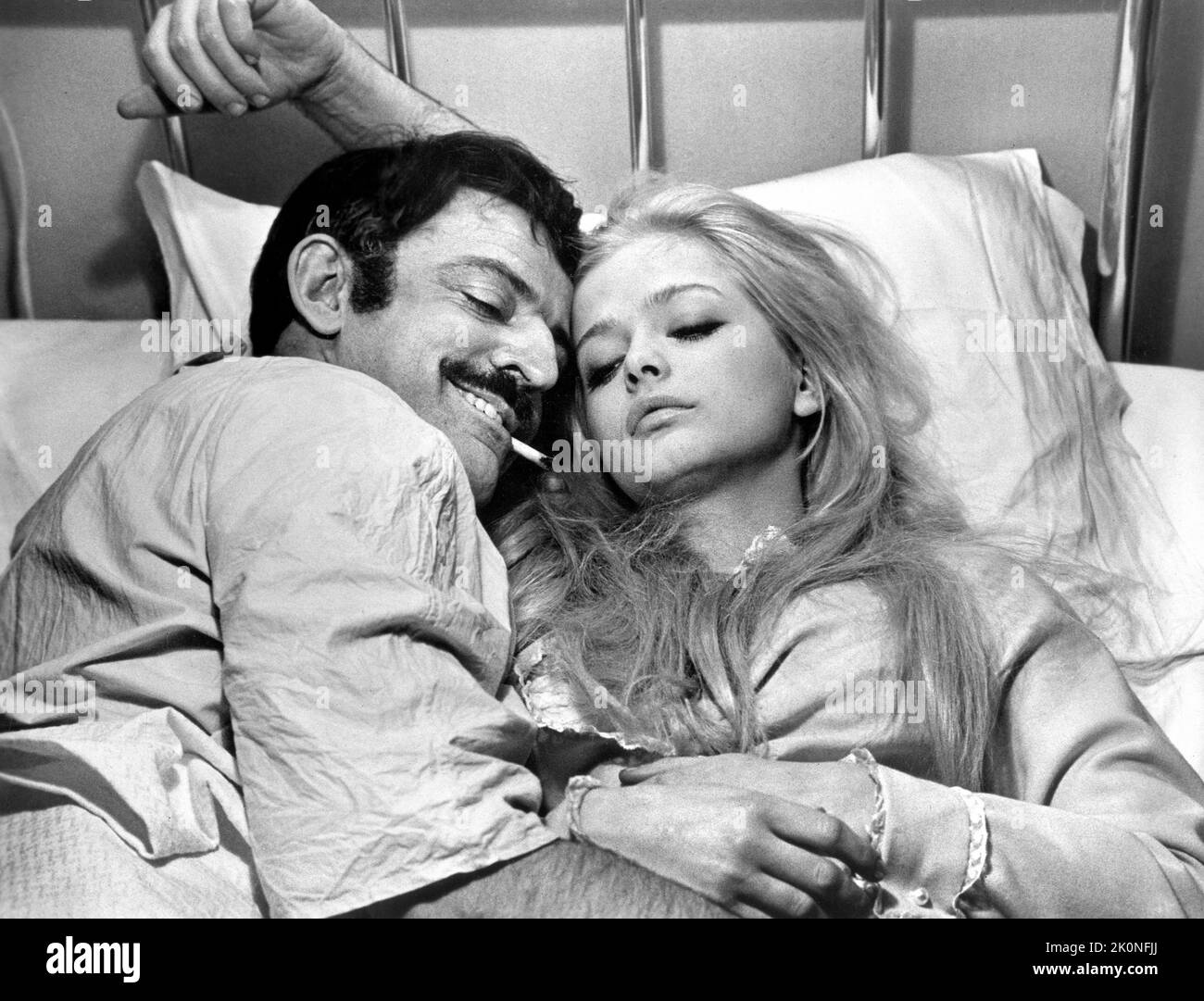 John Astin Ewa Aulin On Set Of The Film Candy Cinerama Releasing Corporation 1968 Stock