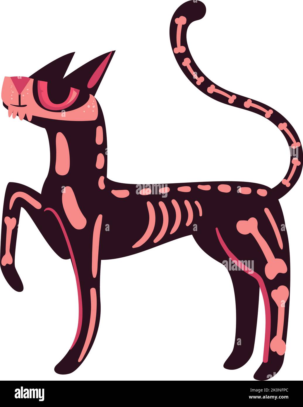 halloween, flat skeleton cat Stock Vector Image & Art - Alamy