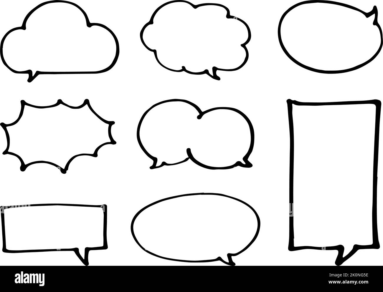 Set of hand drawn speech bubbles. Vector illustration Stock Vector ...