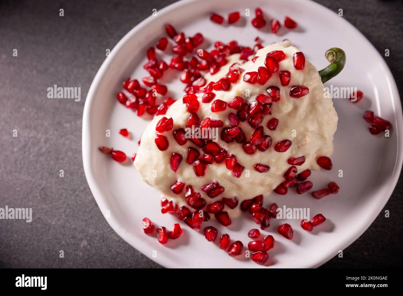 Chile en Nogada, Typical dish from Mexico. Prepared with poblano chili ...
