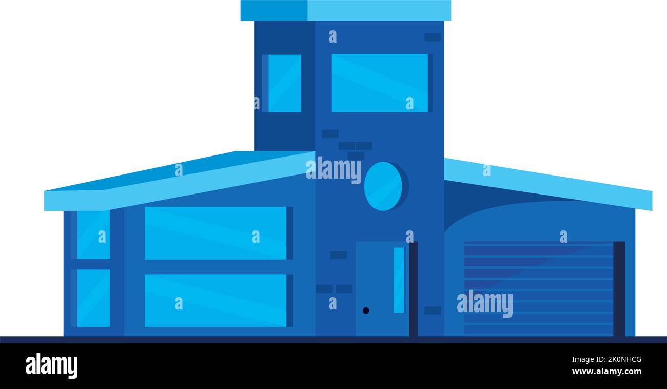 blue house illustration Stock Vector Image & Art - Alamy