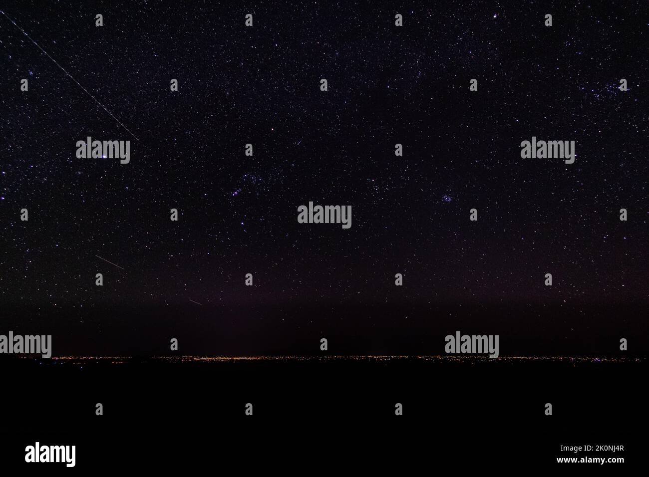 Night Sky Over Alamosa and the San Luis Valley, Colorado Stock Photo ...