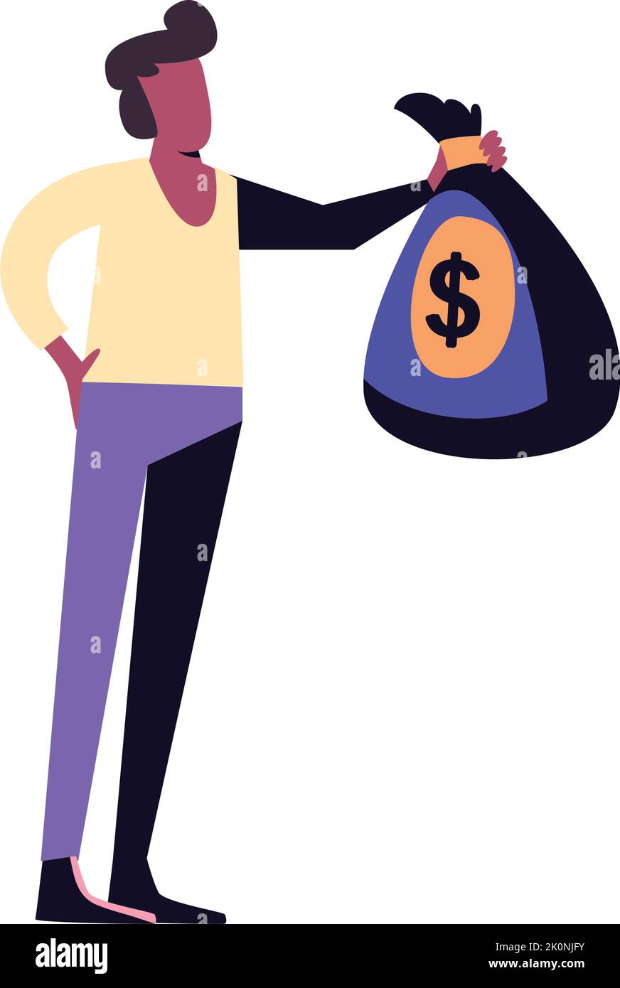 flat man holding a money mag Stock Vector Image & Art - Alamy