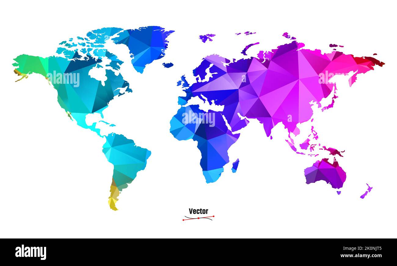 Devided world map. Simple flat vector illustration with gradient ...