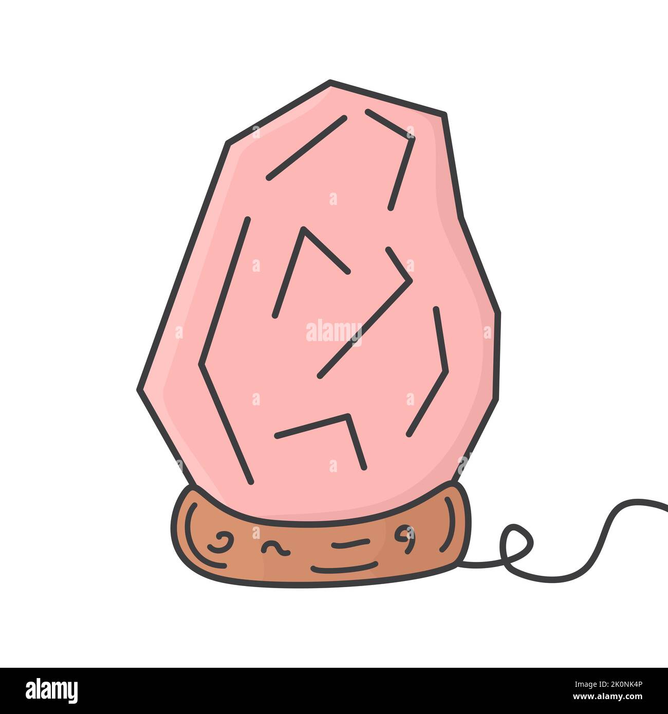 cute cartoon himalayan salt lamp vector illustration isolated on white ...