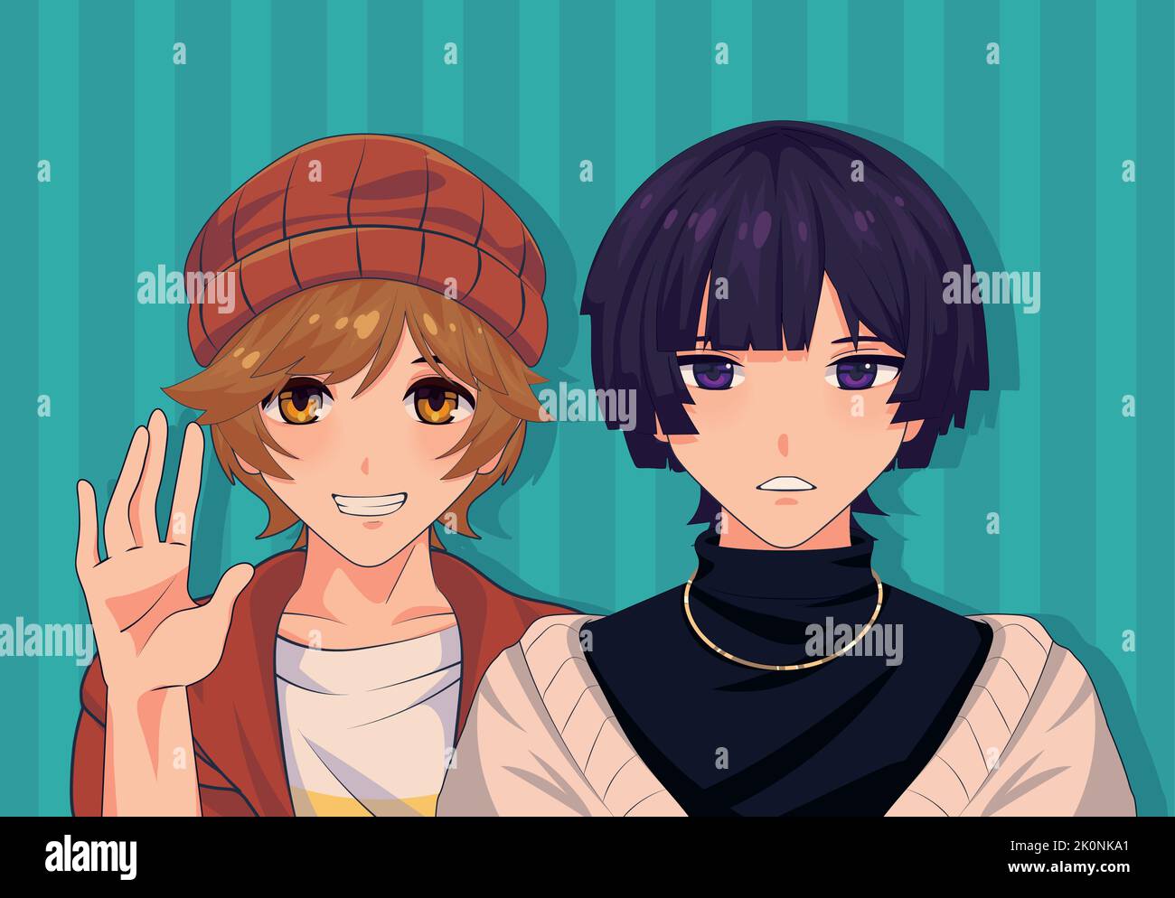 anime young men Stock Vector Image & Art - Alamy