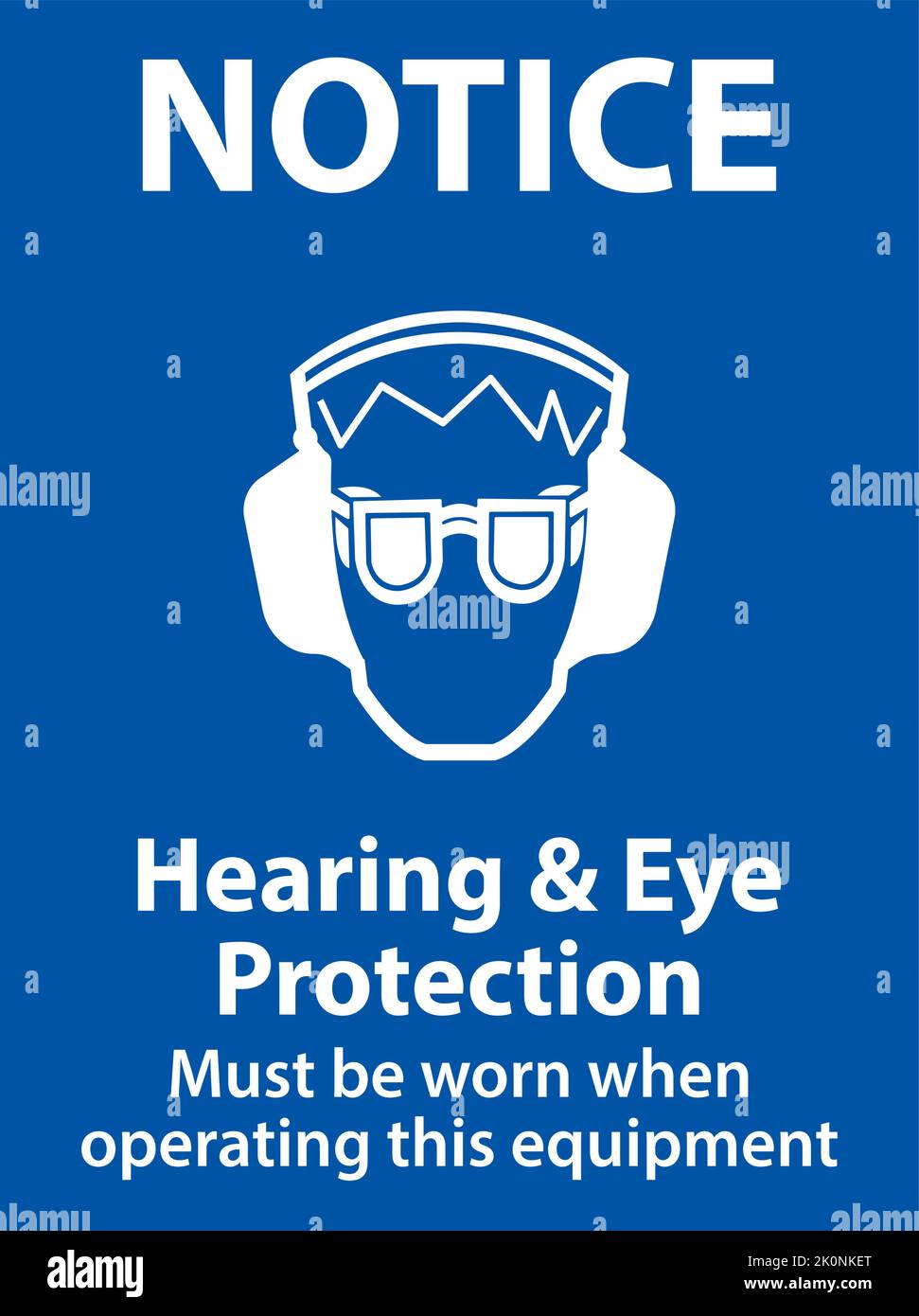 Notice Hearing and Eye Protection Sign On White Background Stock Vector ...
