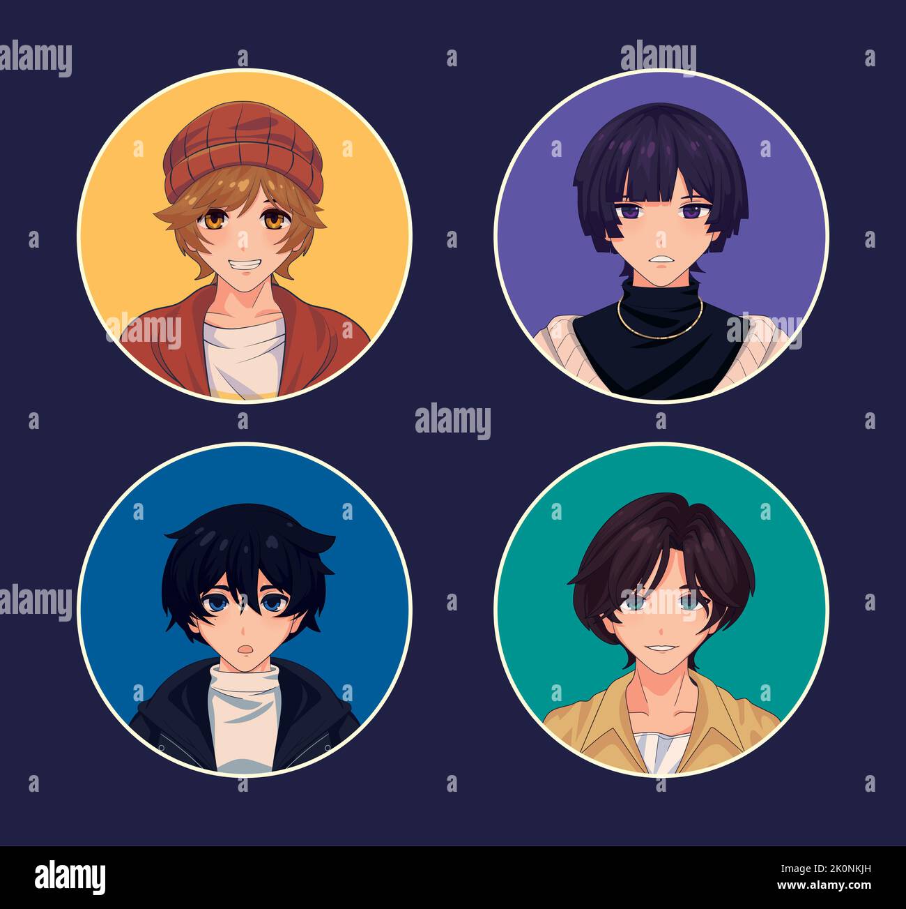 anime male avatars Stock Vector Image & Art - Alamy