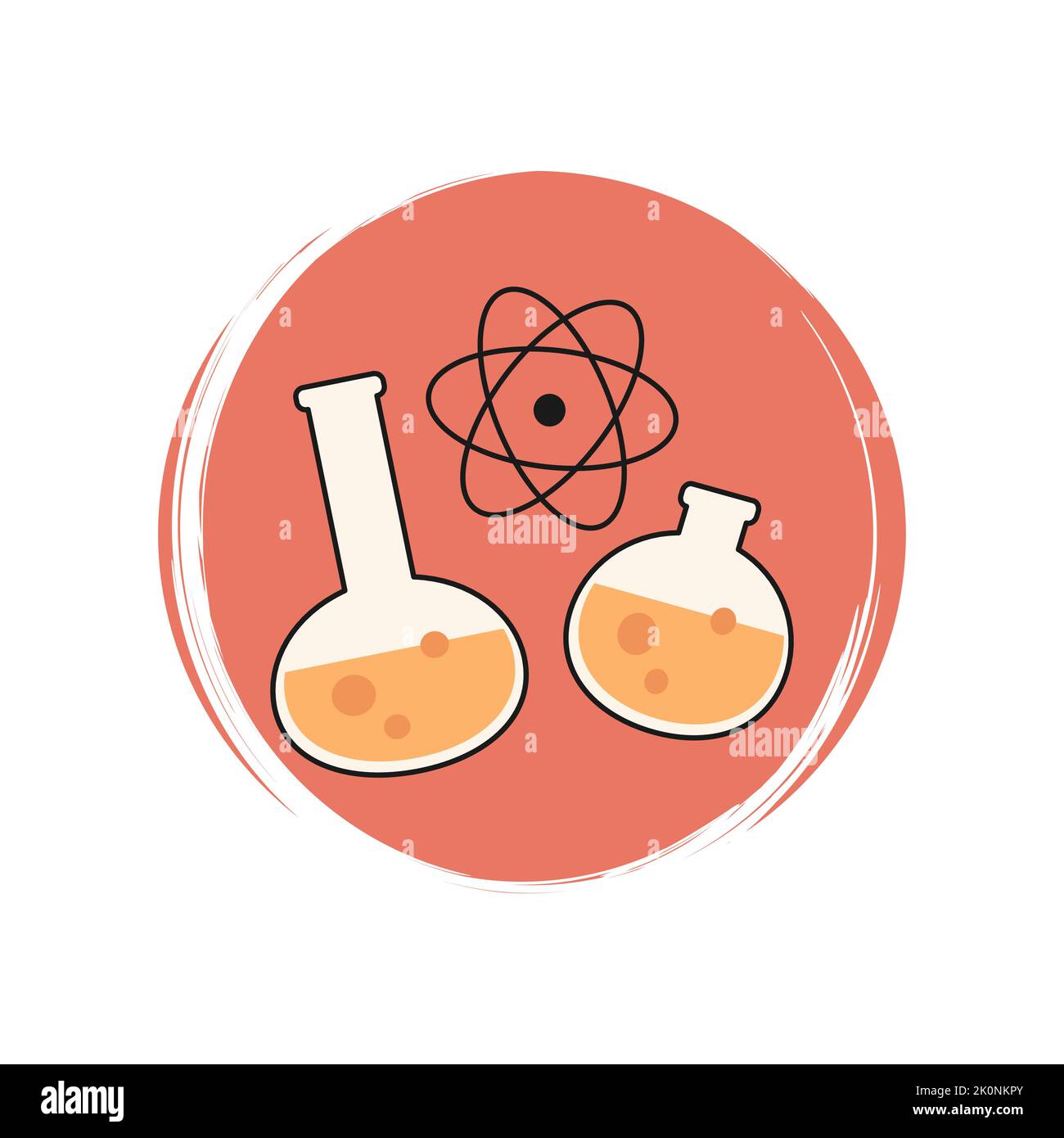 Science and chemistry icon logo vector illustration on circle with ...