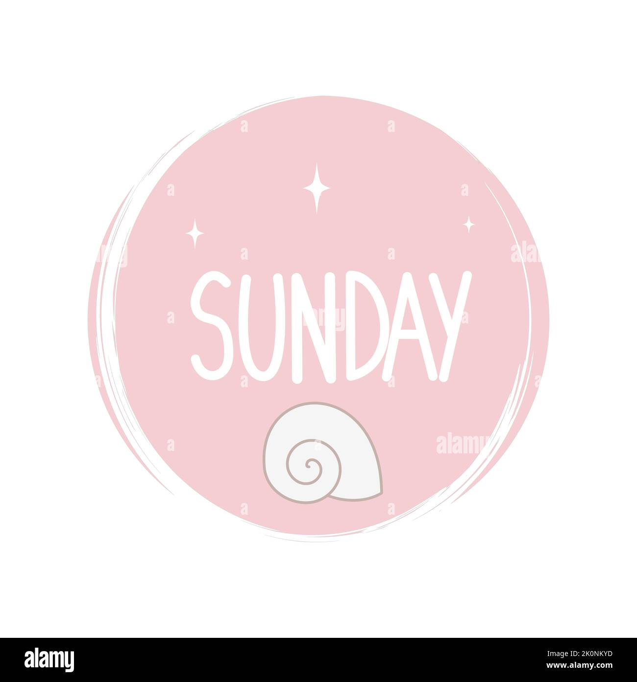 Cute logo or icon vector with hand drawn lettering sunday word ...