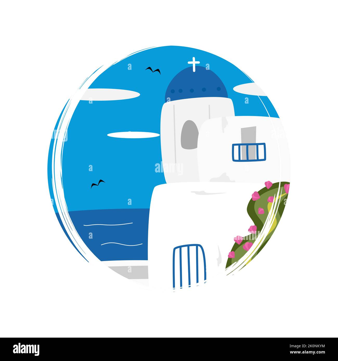 Beautiful greek landscape Stock Vector Images - Alamy