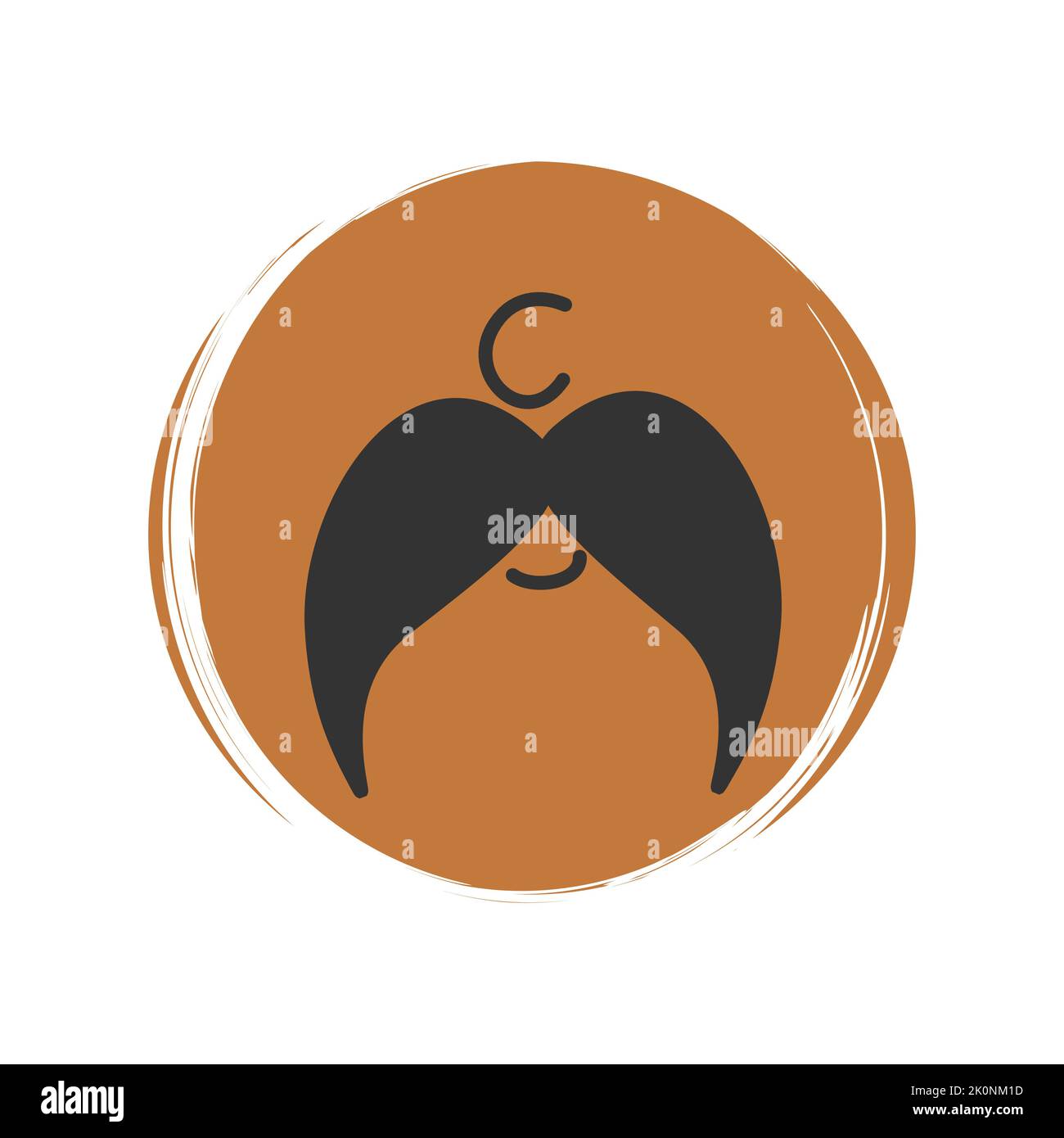 Cute logo or icon vector with traditional mexican moustache ...