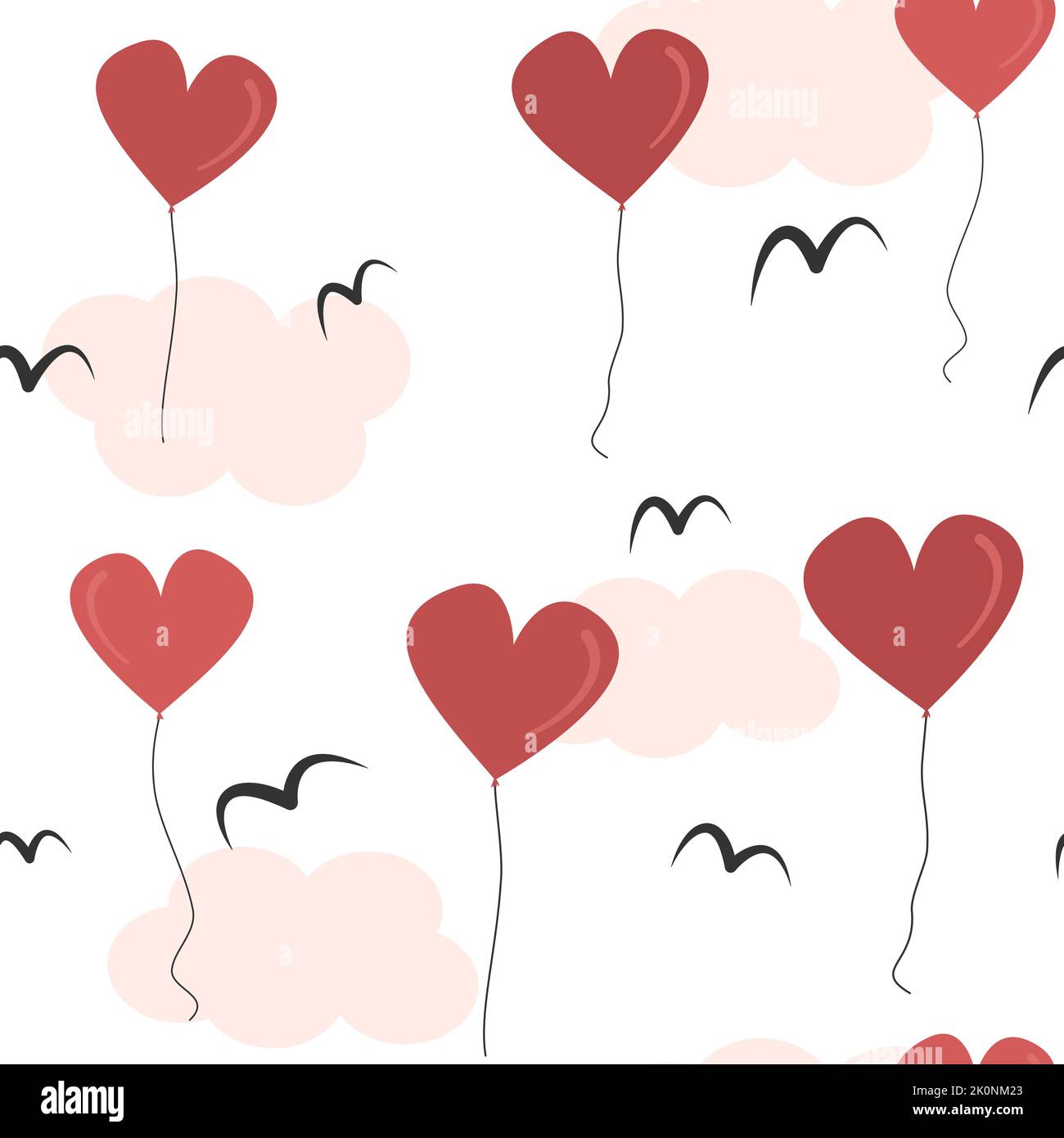 Cute lovely romantic seamless vector pattern background illustration ...